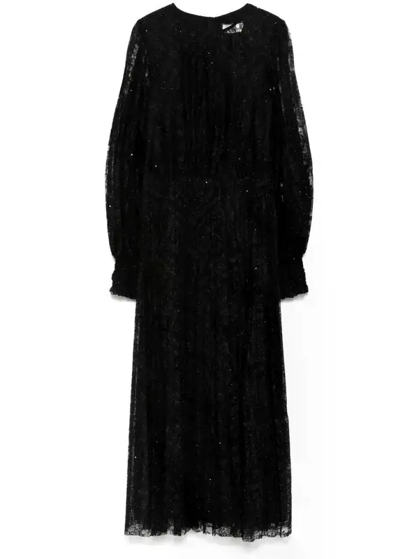 NISSA Floral-lace Midi Dress