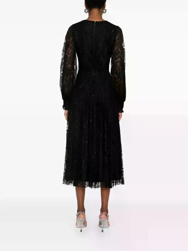 NISSA Floral-lace Midi Dress