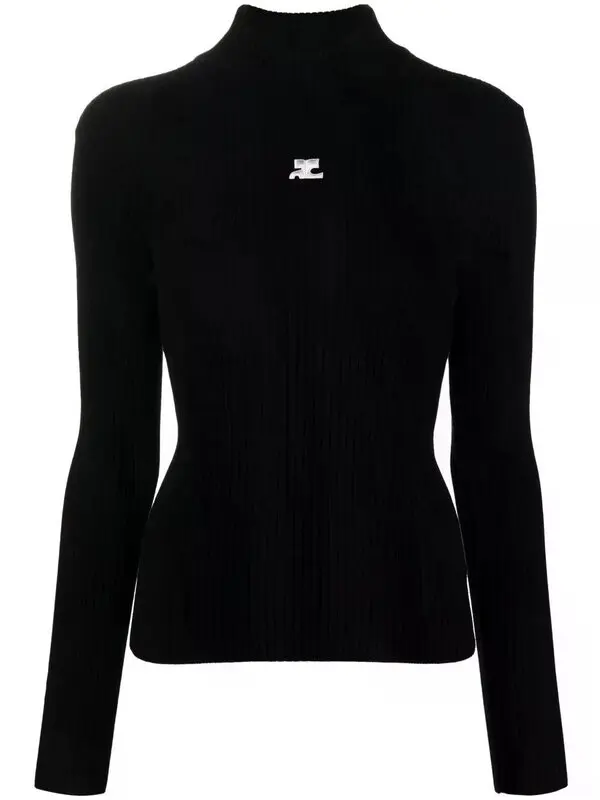 COURREGES Reedition Ribbed Sweater - Black
