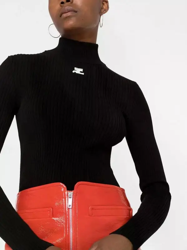 COURREGES Reedition Ribbed Sweater - Black