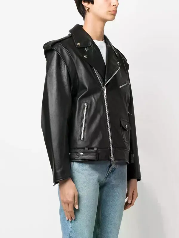 ARMARIUM Off-centre Zip Leather Jacket