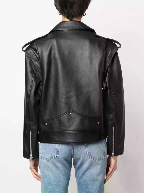 ARMARIUM Off-centre Zip Leather Jacket