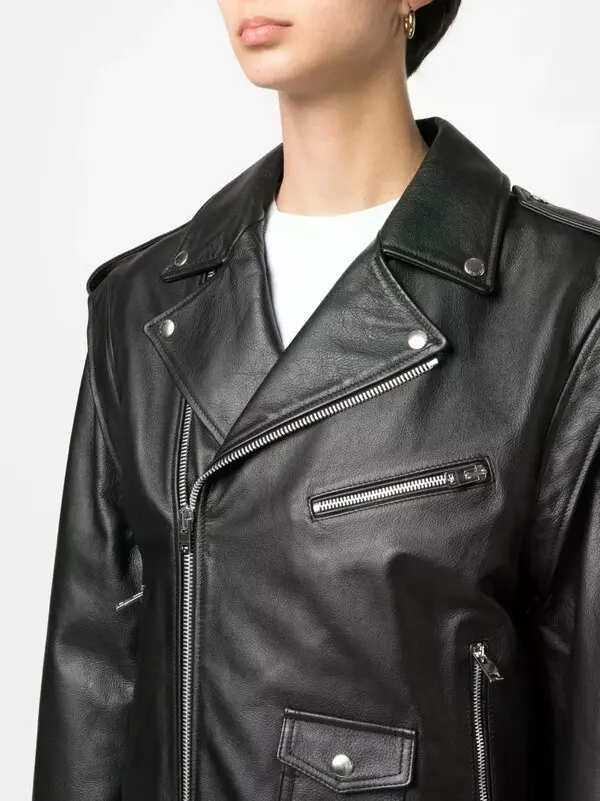 ARMARIUM Off-centre Zip Leather Jacket