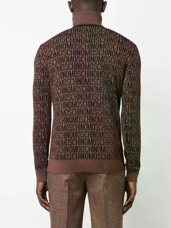 Moschino Logo Print Virgin Wool Jumper
