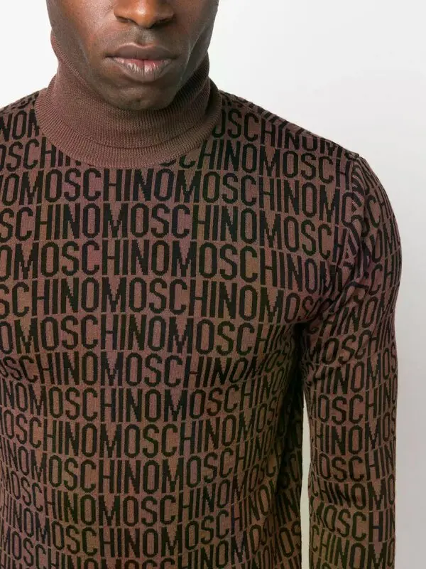 Moschino Logo Print Virgin Wool Jumper
