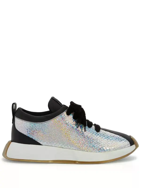 GIUSEPPE ZANOTTI Ferox Lace-up Low-top Sneakers - Silver