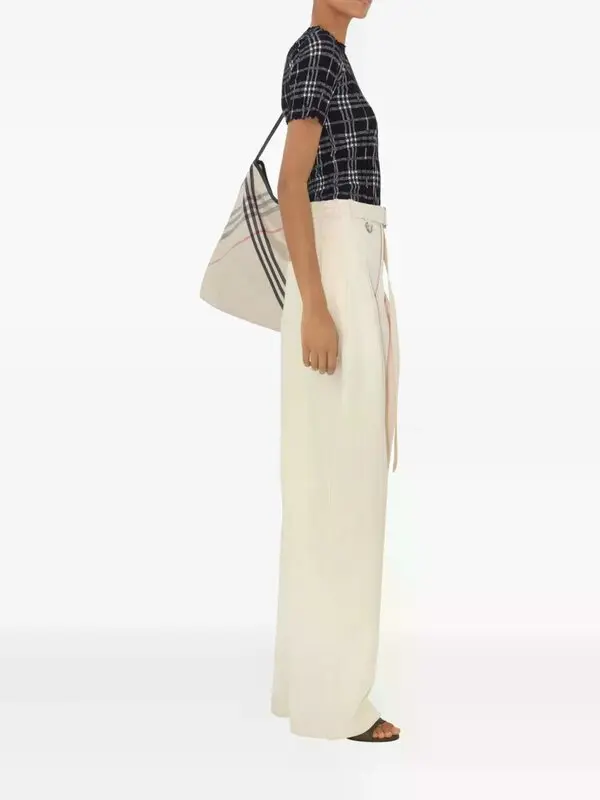 Burberry Gabardine Belted Trousers