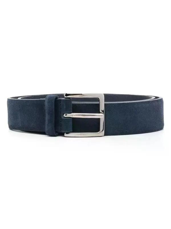 Orciani Metal Buckle Suede Belt - Blue