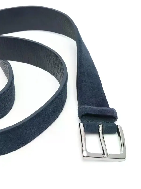 Orciani Metal Buckle Suede Belt - Blue