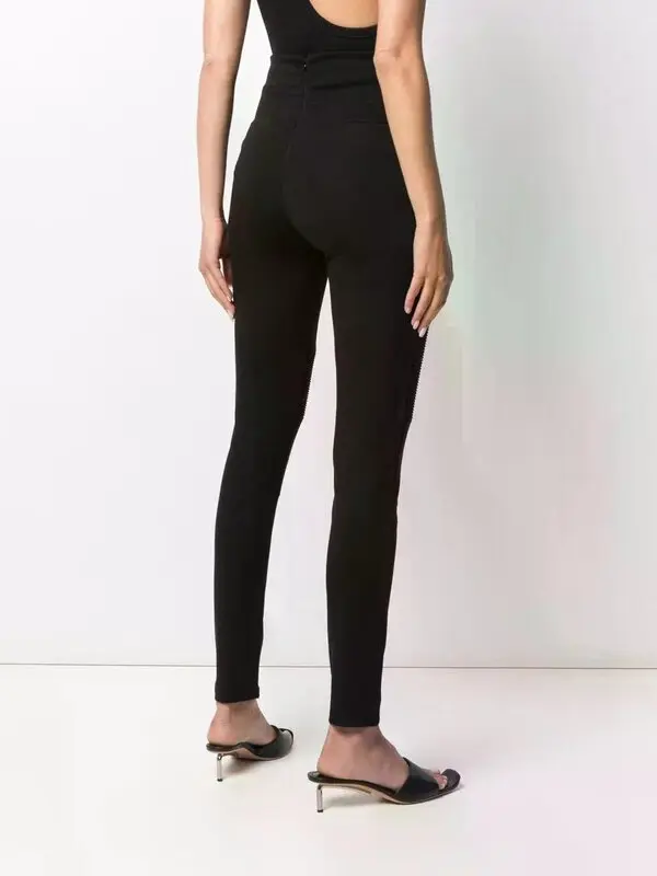 Philipp Plein Ribbed-panel Biker Leggings