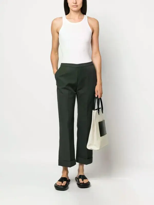 Aspesi Cropped Flared Trousers - Grey