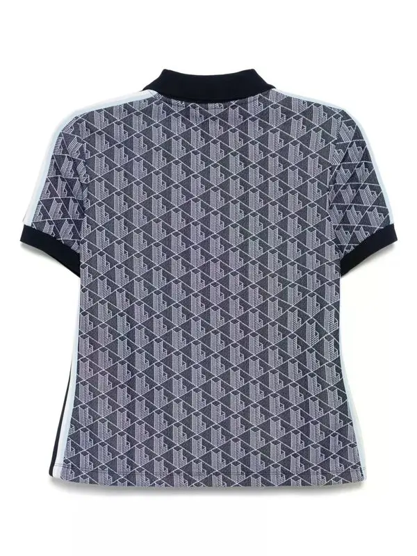 Lacoste Monogram Jacquard Polo Top - Blue