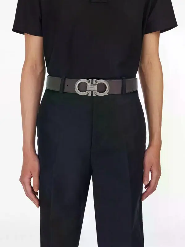 FERRAGAMO Logo-engraved Buckle Reversible Leather Belt