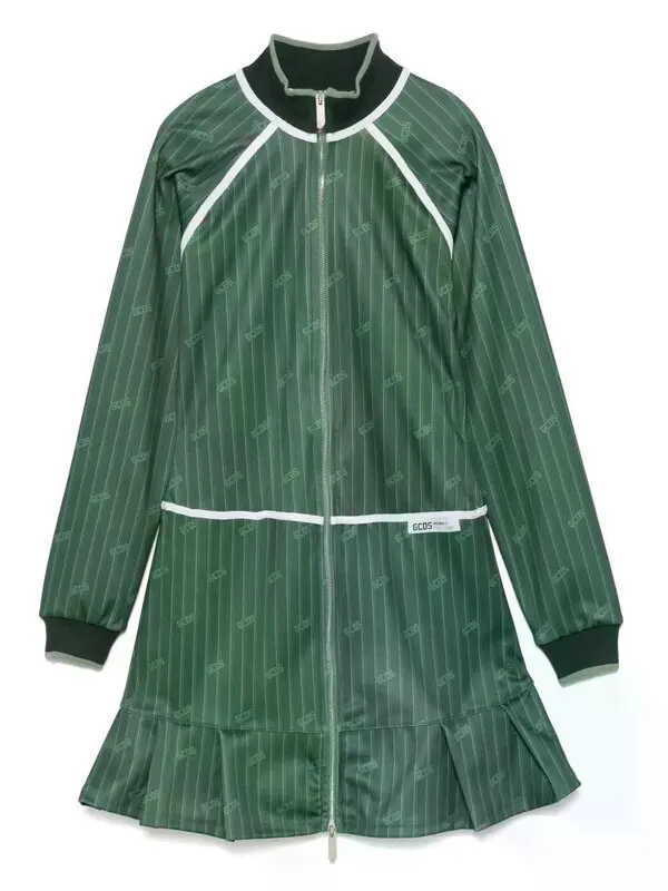 Gcds Pinstriped Zip-up Mini Dress