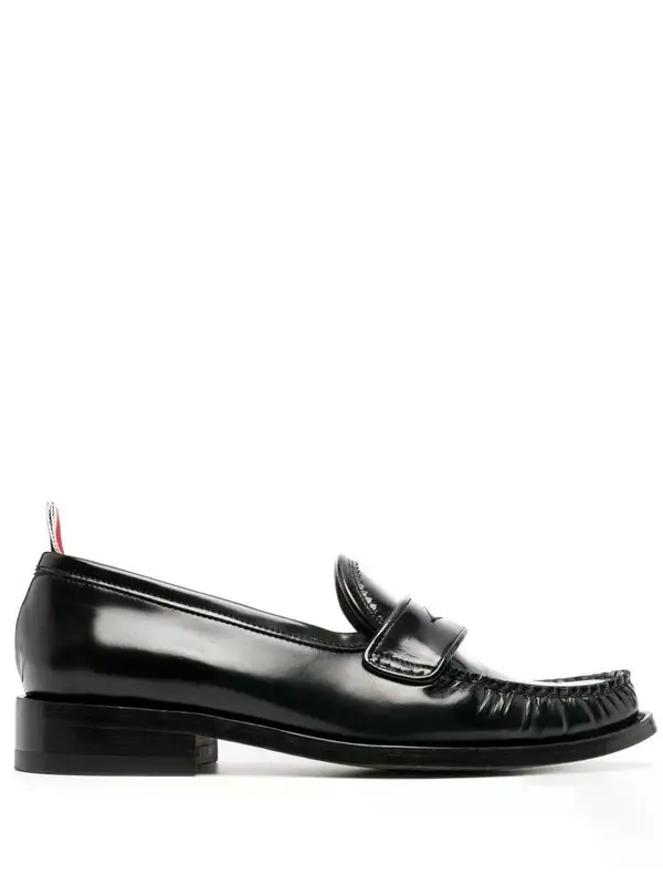 Thom Browne Rwb-tab Leather Penny Loafers