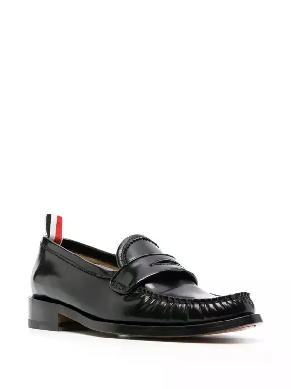 Thom Browne Rwb-tab Leather Penny Loafers