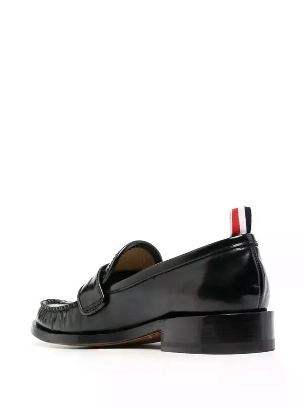 Thom Browne Rwb-tab Leather Penny Loafers