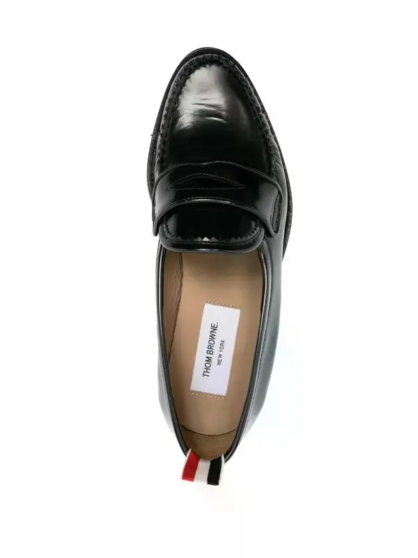 Thom Browne Rwb-tab Leather Penny Loafers