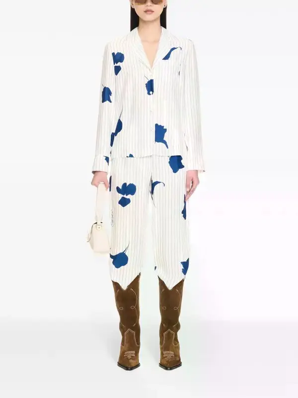 Off-White Striped Poplin Pajama Shirt