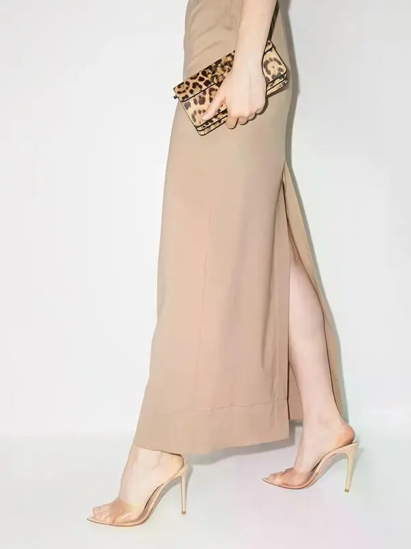 GIANVITO ROSSI Elle 105mm Transparent-strap Mules - Neutrals