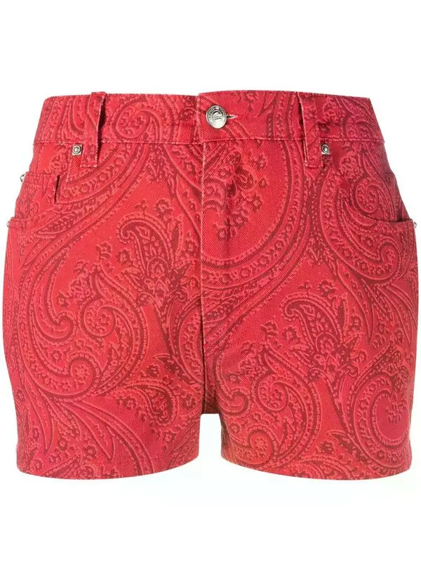 Etro Paisley-print Denim Shorts