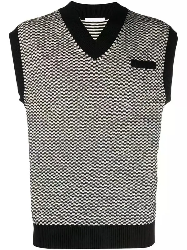 Helmut Lang Checked V-neck Vest