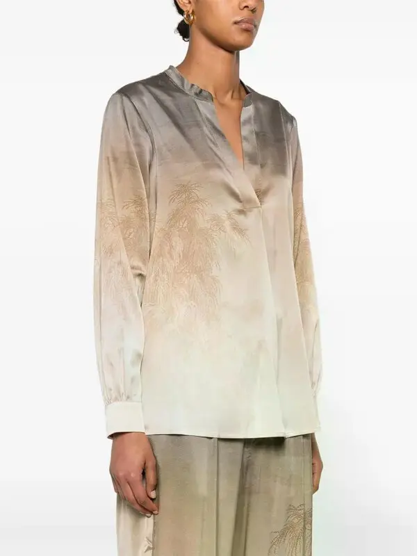 PIERRE-LOUIS MASCIA Illustration-print Blouse - Brown