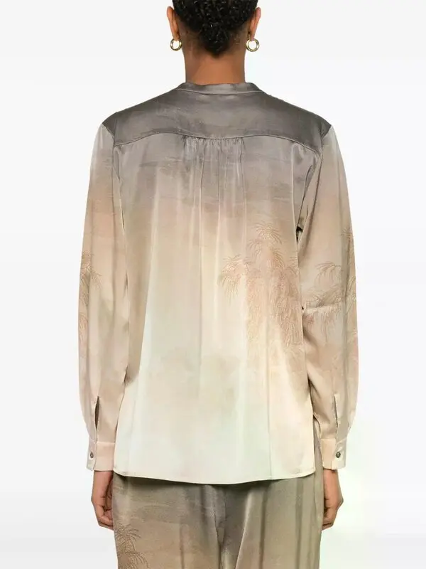 PIERRE-LOUIS MASCIA Illustration-print Blouse - Brown