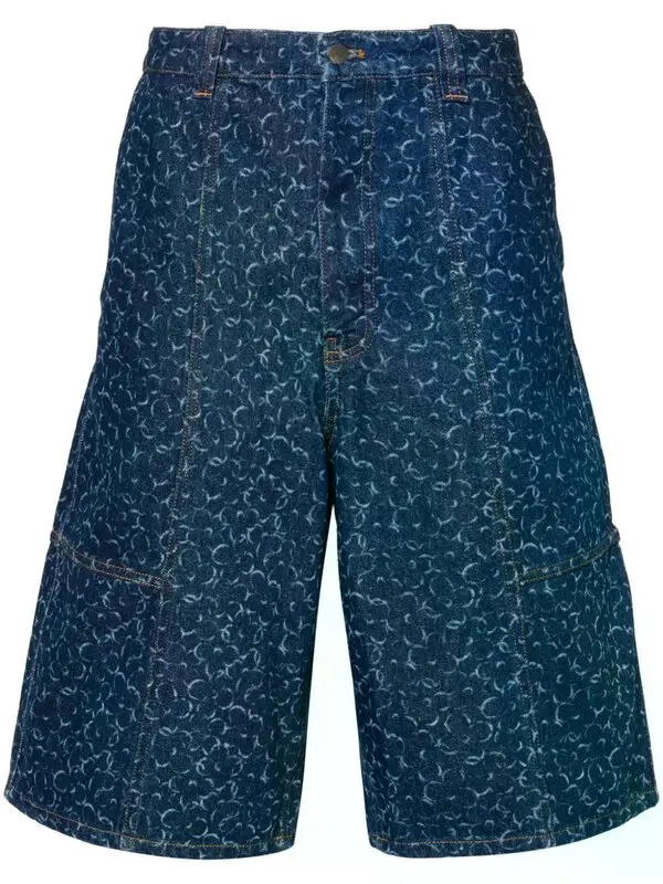 Maison Kitsuné Abstract Daisy Denim Shorts