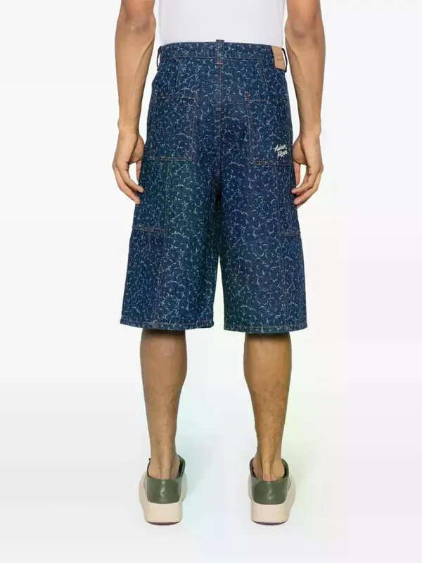 Maison Kitsuné Abstract Daisy Denim Shorts