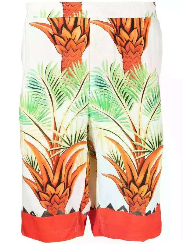 ENDLESS JOY Date Palm Motif-print Bermuda Shorts - Neutrals
