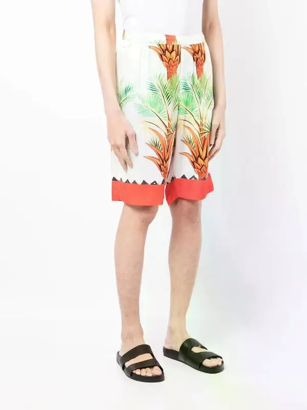 ENDLESS JOY Date Palm Motif-print Bermuda Shorts - Neutrals