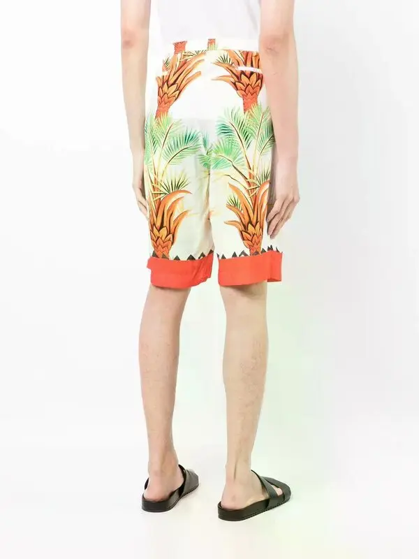 ENDLESS JOY Date Palm Motif-print Bermuda Shorts - Neutrals