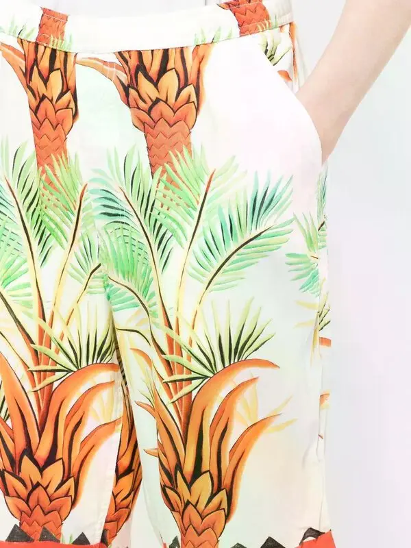 ENDLESS JOY Date Palm Motif-print Bermuda Shorts - Neutrals