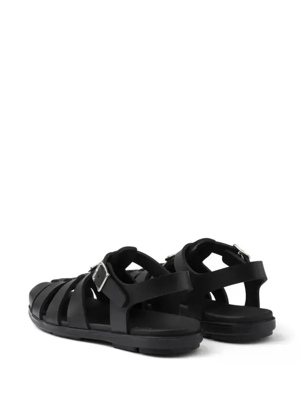 Prada Triangle-logo Sandals - Black