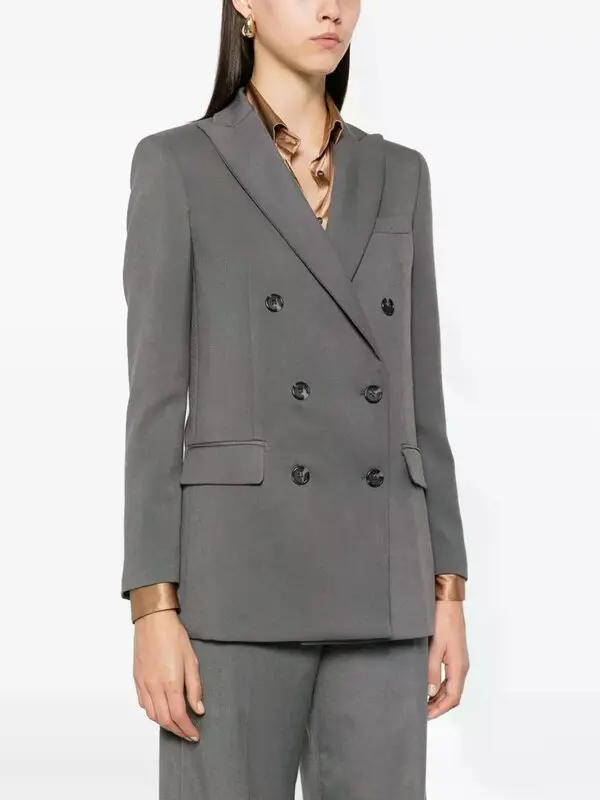 BLANCA VITA Double-breasted Flannel Blazer