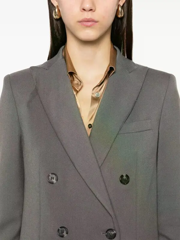 BLANCA VITA Double-breasted Flannel Blazer