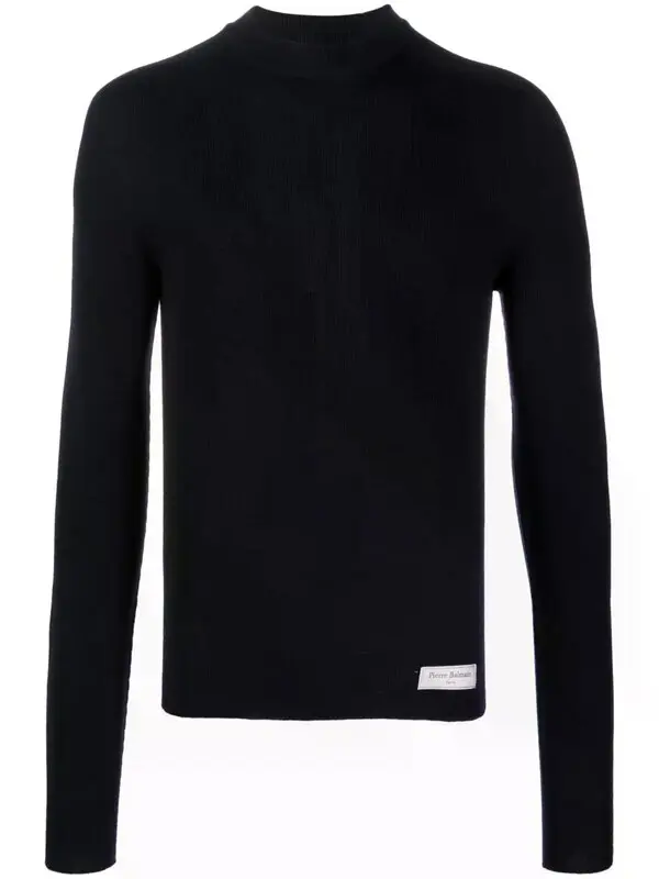 Balmain Logo-patch Merino Wool Jumper