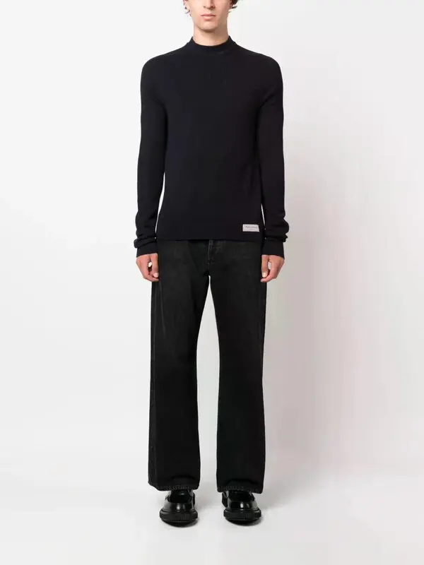 Balmain Logo-patch Merino Wool Jumper
