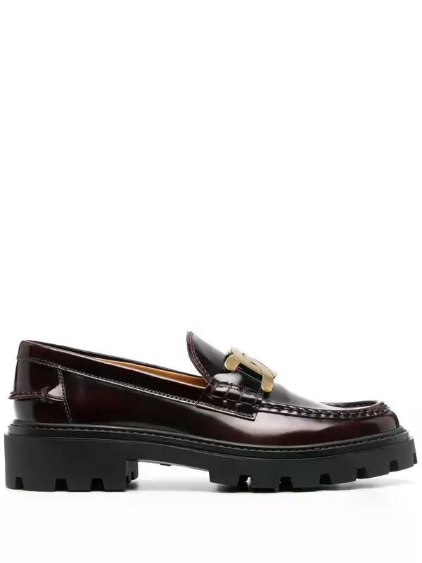 TOD'S Logo-plaque Leather Loafers