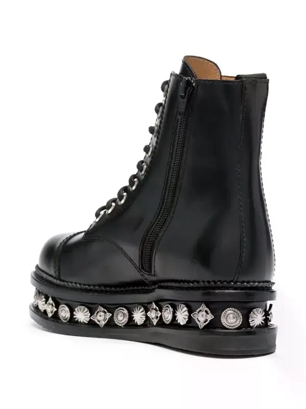 Toga Stud-embellished Leather Boots - Black