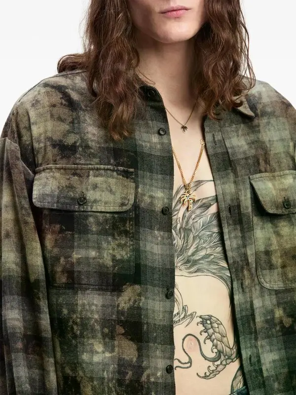 Palm Angels Logo-print Check-pattern Shirt