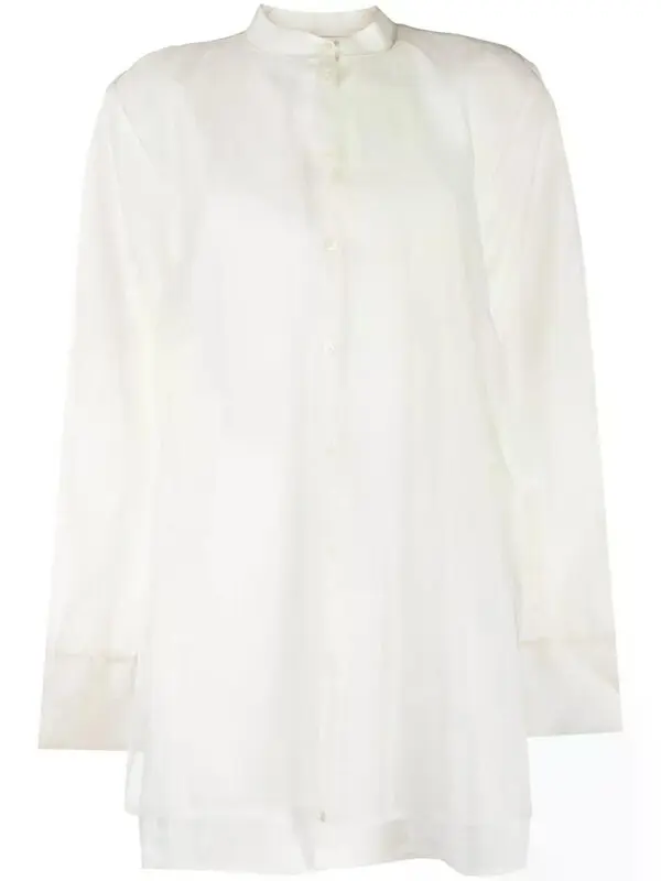 RÓHE Button-up Band-collar Blouse