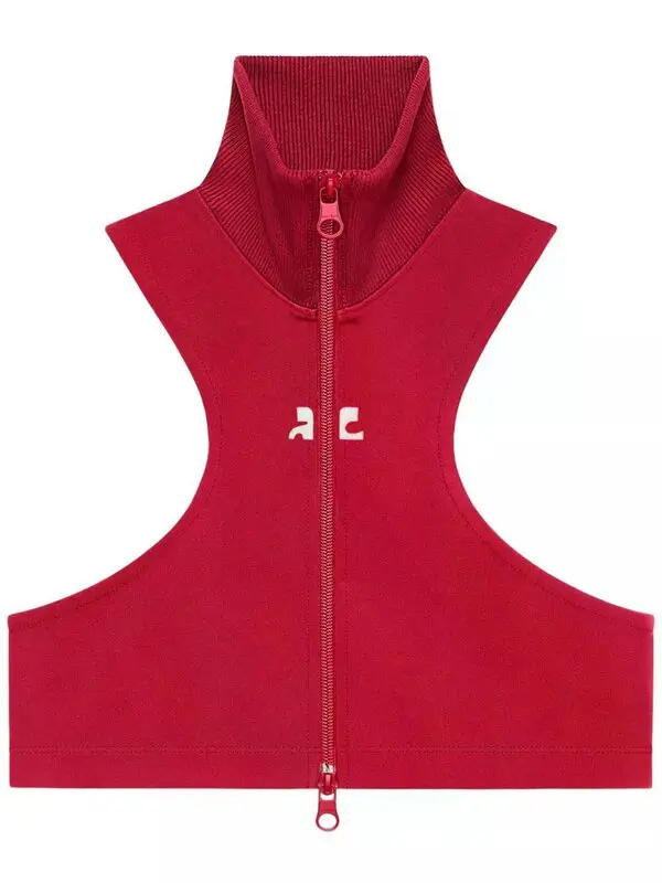 COURREGES Cropped Gilet - Red
