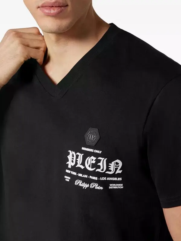 Philipp Plein Logo-print V-neck T-shirt