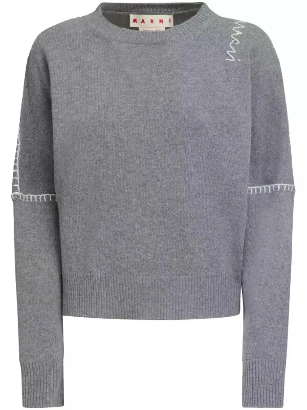 Marni Whipstitch-trim Crew Neck Sweater