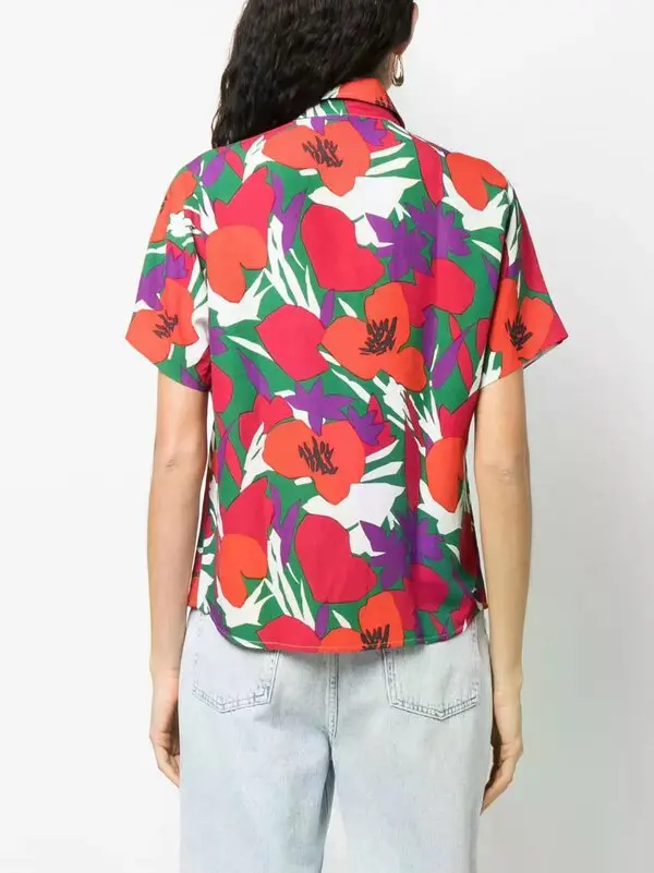 A.p.c. Floral Print Short Sleeve Shirt