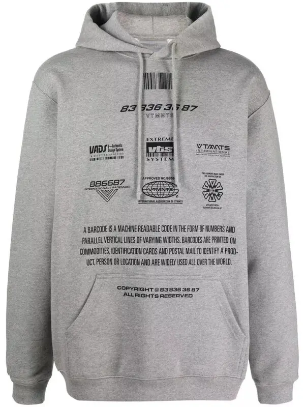 VTMNTS Movie Barcode Definition Cotton Hoodie
