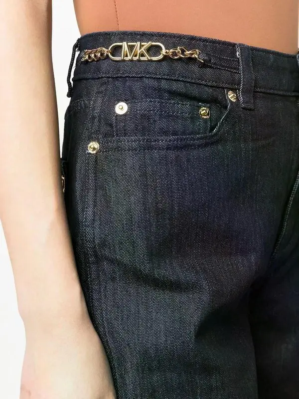 Michael Kors Straight-leg Chain-detail Jeans