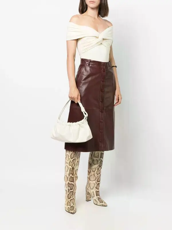 Nanushka Valerie Ruched Tote Bag - Neutrals